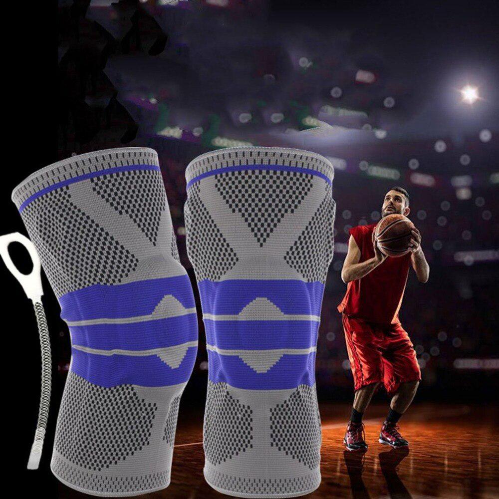Buy Silicone Spring Full Knee Brace Strap Patella Medial Support Strong ...