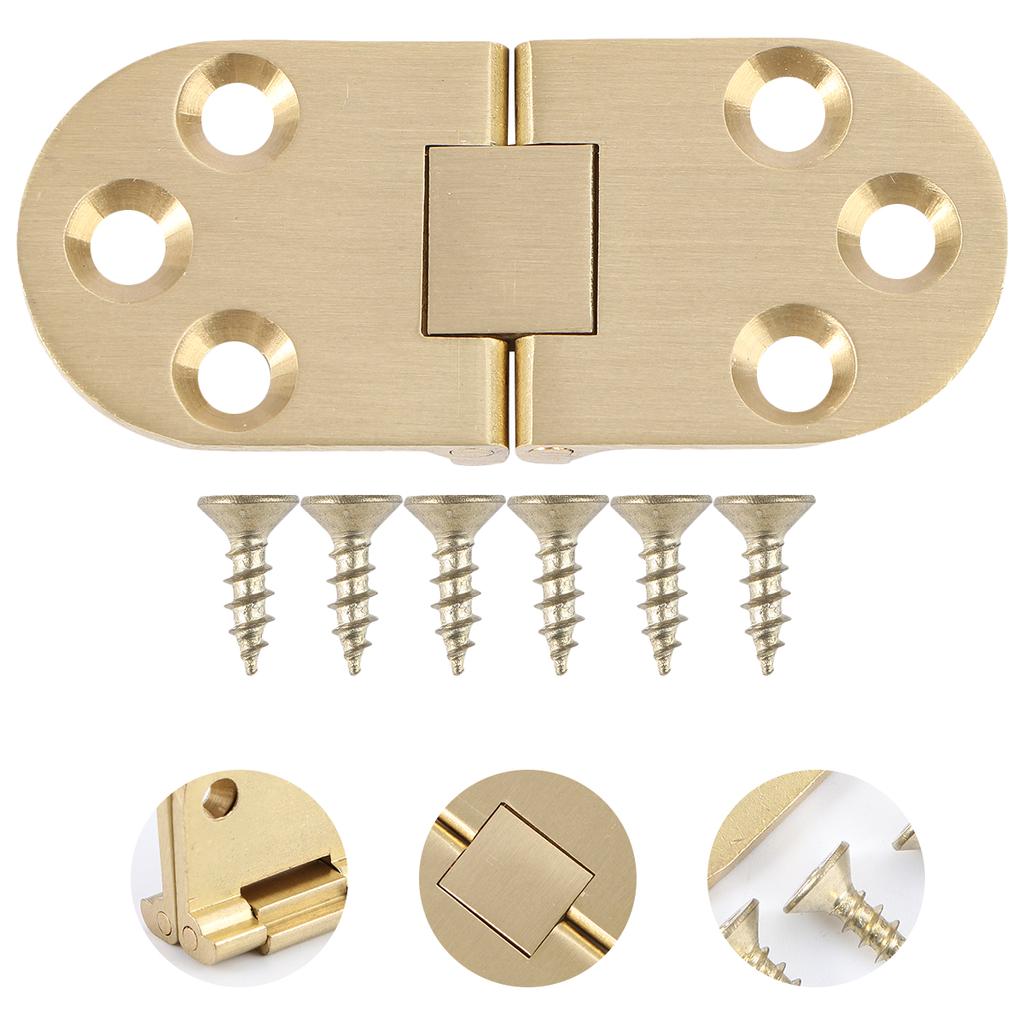 Buy BESTOMZ 1PC Folding Hinges Semi-circular Solid Brass Concealed ...