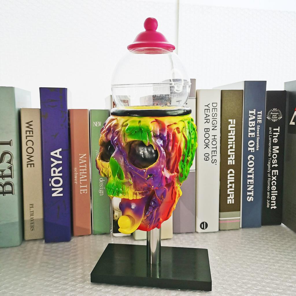Buy Halloween Skull Candy Machine Bubble Gum Machine Candy Cans Candy ...