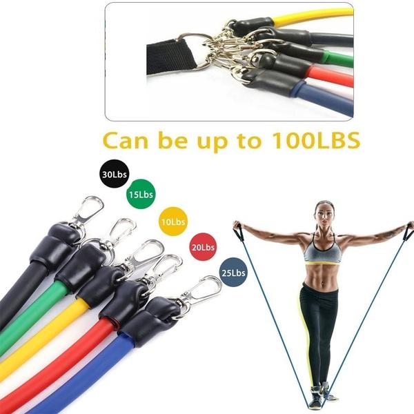 Buy 11pcs Fitness Resistance Bands Natural Rubber Latex Exercise Tube ...