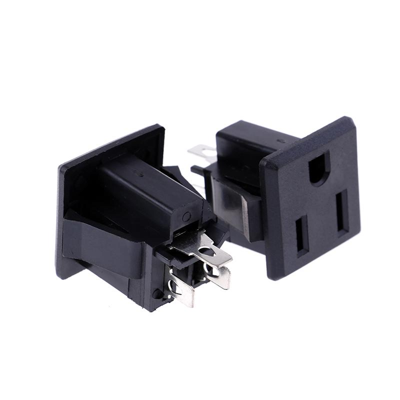 10Pcs Us 3 Poles Power Socket Plug Black Ac 125V 15A uygun fiyatlı ...