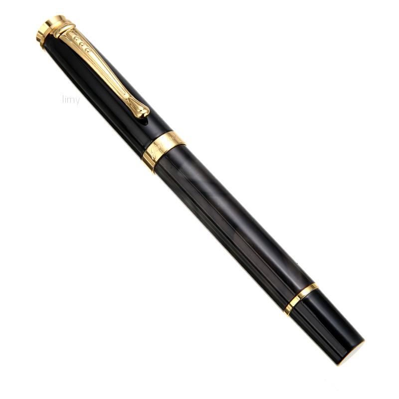 Buy 1pc New JINHAO 500 Marbled Black Gold Medium Nib Fountain Pen ...