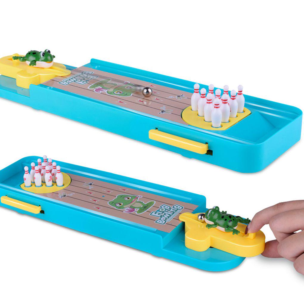 Buy Indoor Desktop Bowling Game Mini Finger Catapult Frog Bowling Table ...
