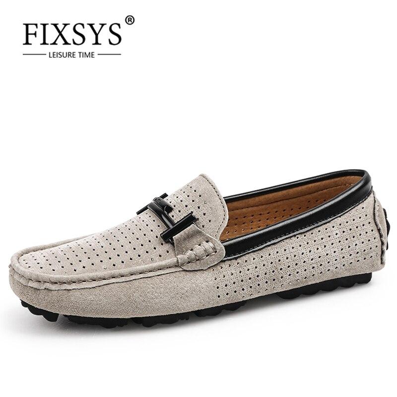 FIXSYS Suede Man Casual Shoes Men Loafers Slip on Driving Shoes Summer ...