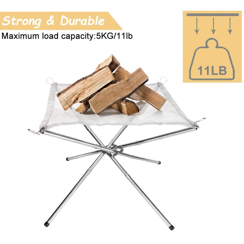 Buy Portable Fire Pit Outdoor Foldable Campfire Stand Camping Stainless ...
