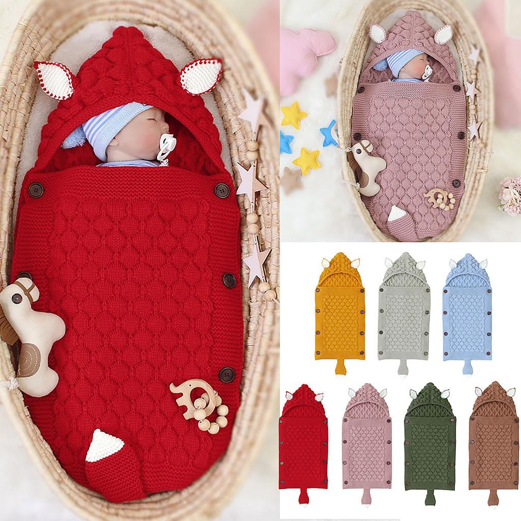 Вязаное пеленальное одеяло для новорожденных с 3D кроличьими ушками ...