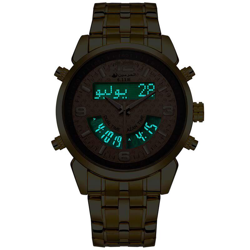 Buy LED Digital Dual Time Azan Watch New Stainless Steel new cool ...