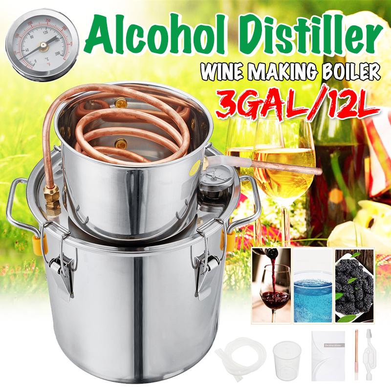 Buy 3 GAL/12L Alcohol Distiller Moonshine Still Home DIY Wine Making ...