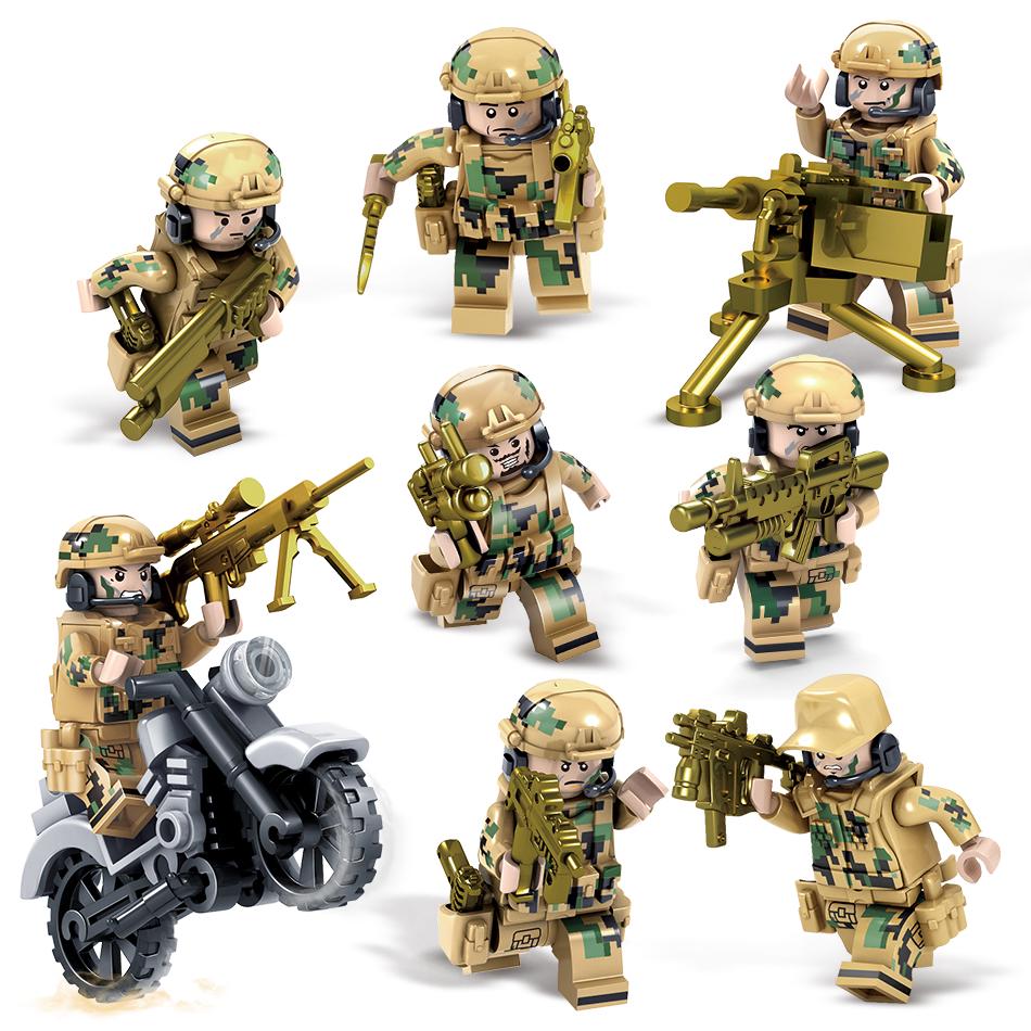 Buy 8pcs Army Russian Navy Anti -Terrorist Soldier Weapon Action ...