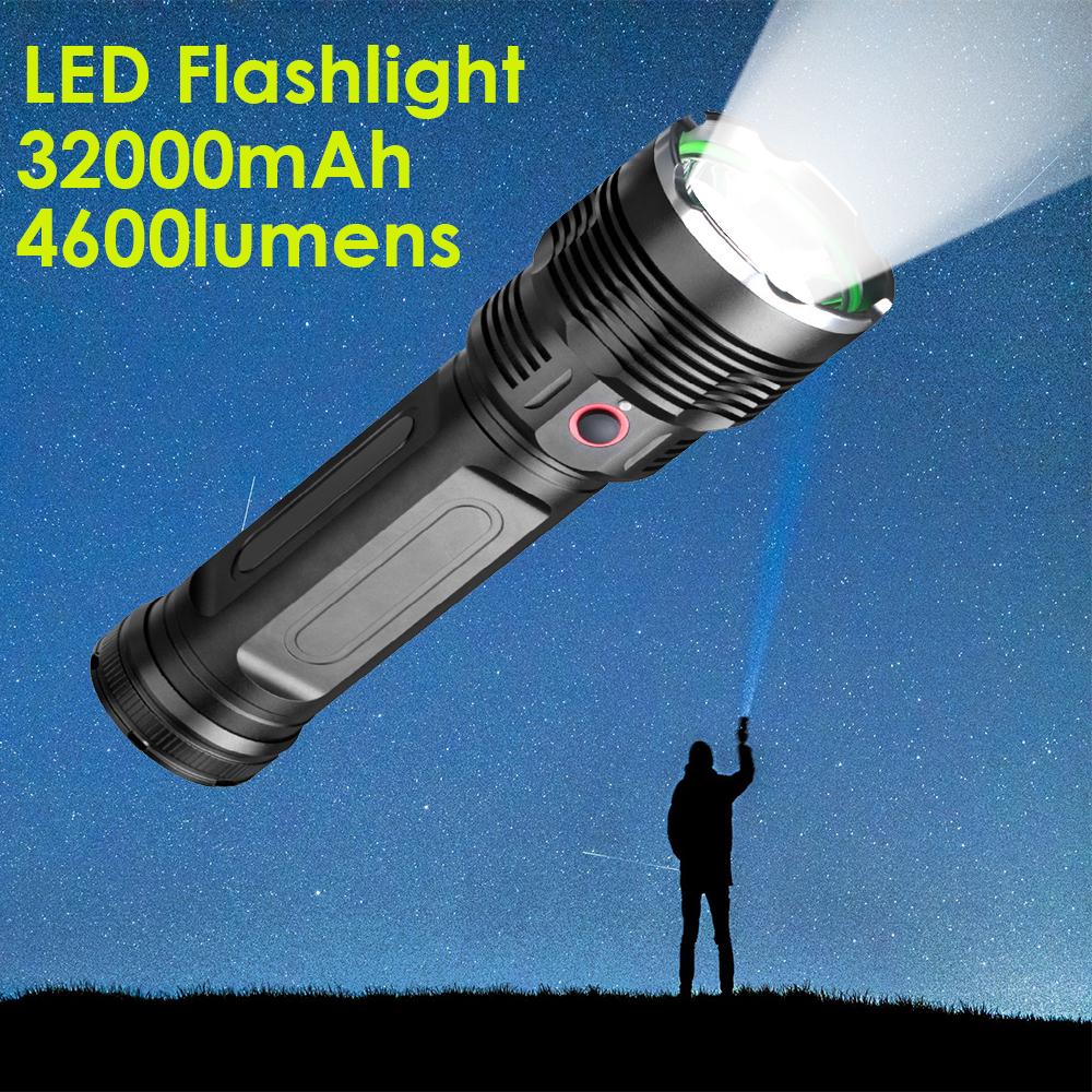 Buy Flashlight 4600 Lumen LED Glare Super Bright 4 Modes USB Charging ...