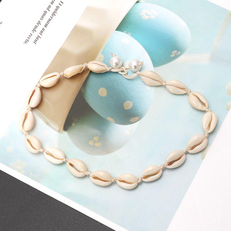 Buy Natural Seashell Choker Necklace White Rope Summer Hawaii Beach ...