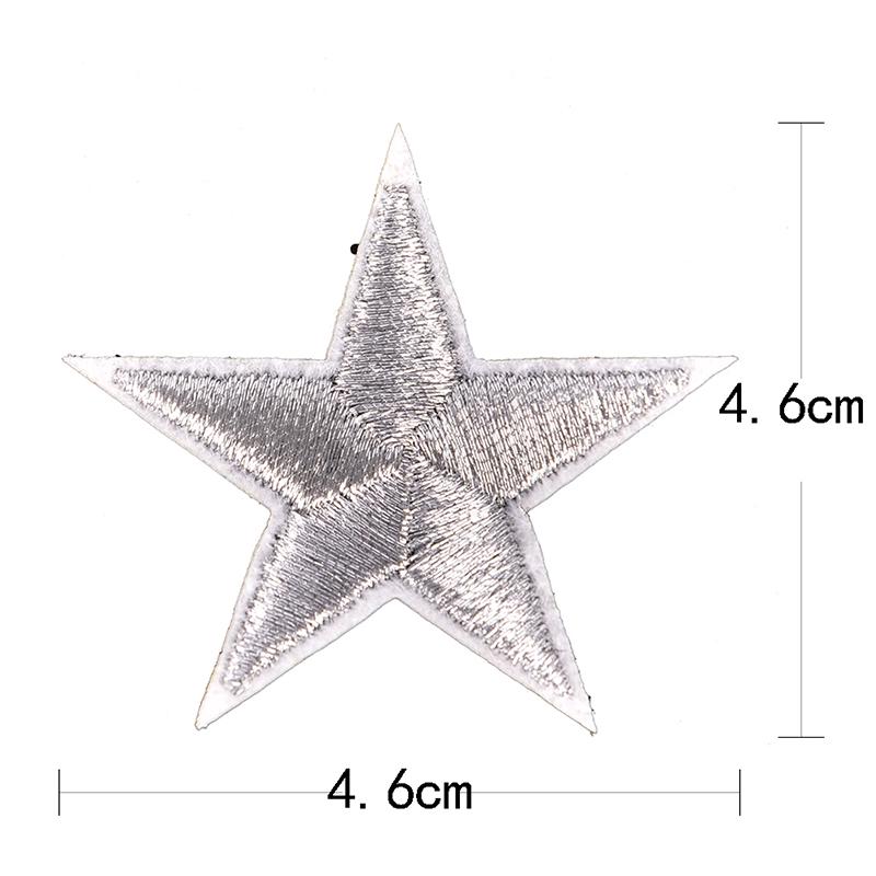 10PCs Silver Star embroidery badge Decal Stickers uygun fiyatlı satın ...