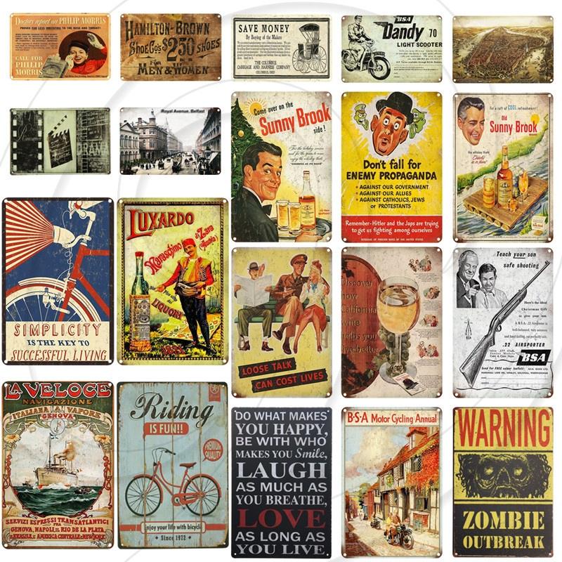 Rustic Vintage Poster Metal Plaque Painting Tin Sign Retro Garage Man ...