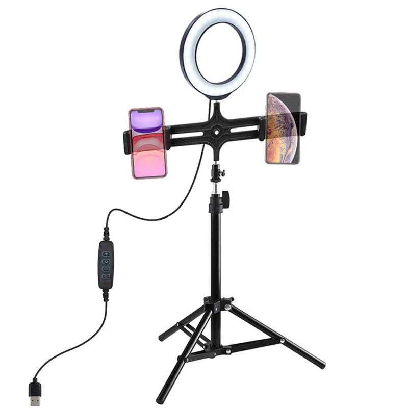 Ring Light 16Cm With Tripod Stand Cell Phone Holder USB 3 Modes LED ...