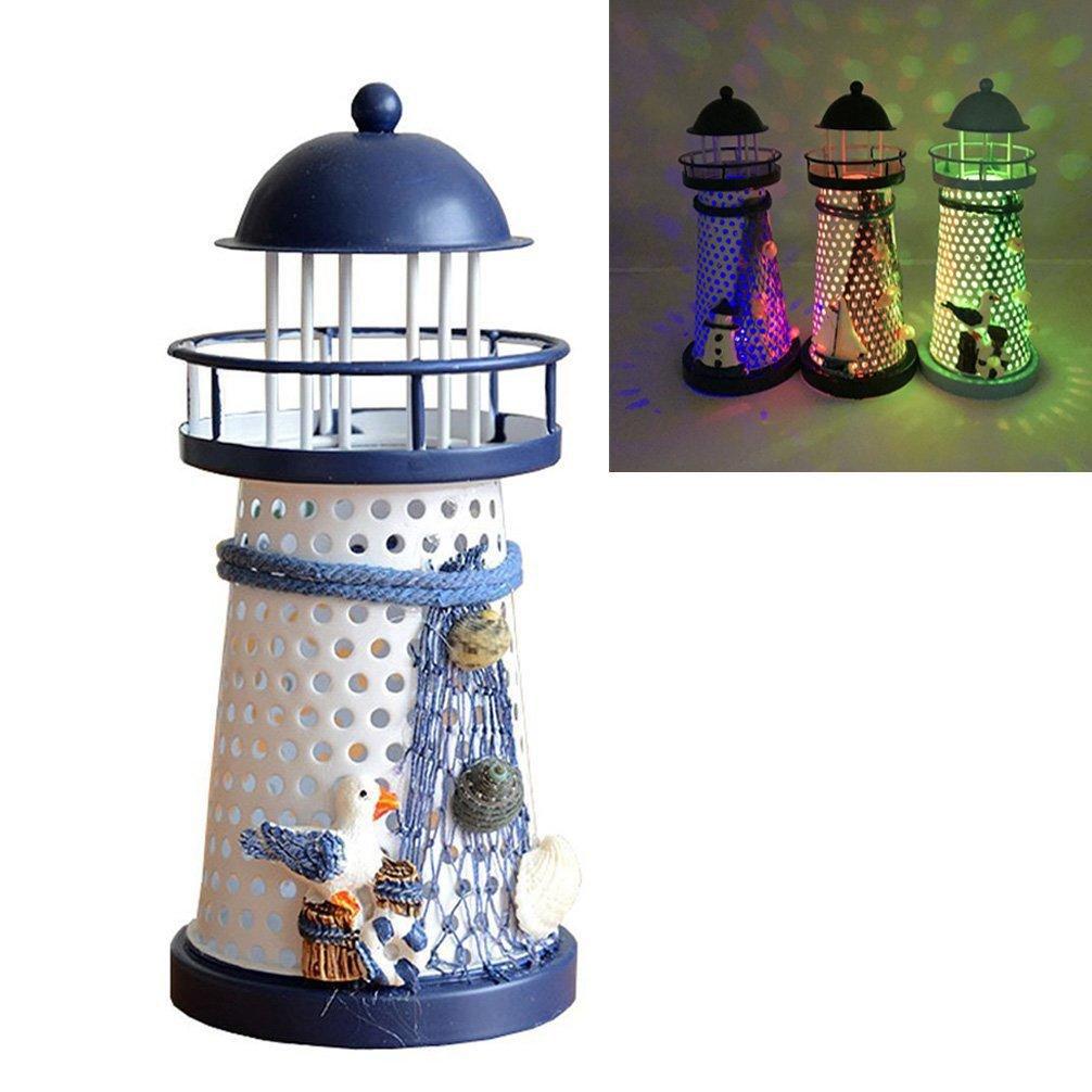 Buy Metal Nautical Ocean Lighthouse LED Changing Lighthouse Light ...