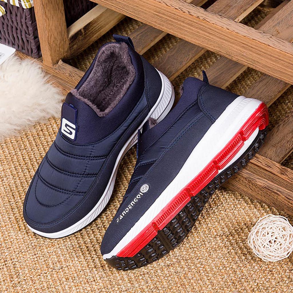 Buy Casual Shoes Winter Boot Warm Slip on Round Toe Short Ankle Shoes ...