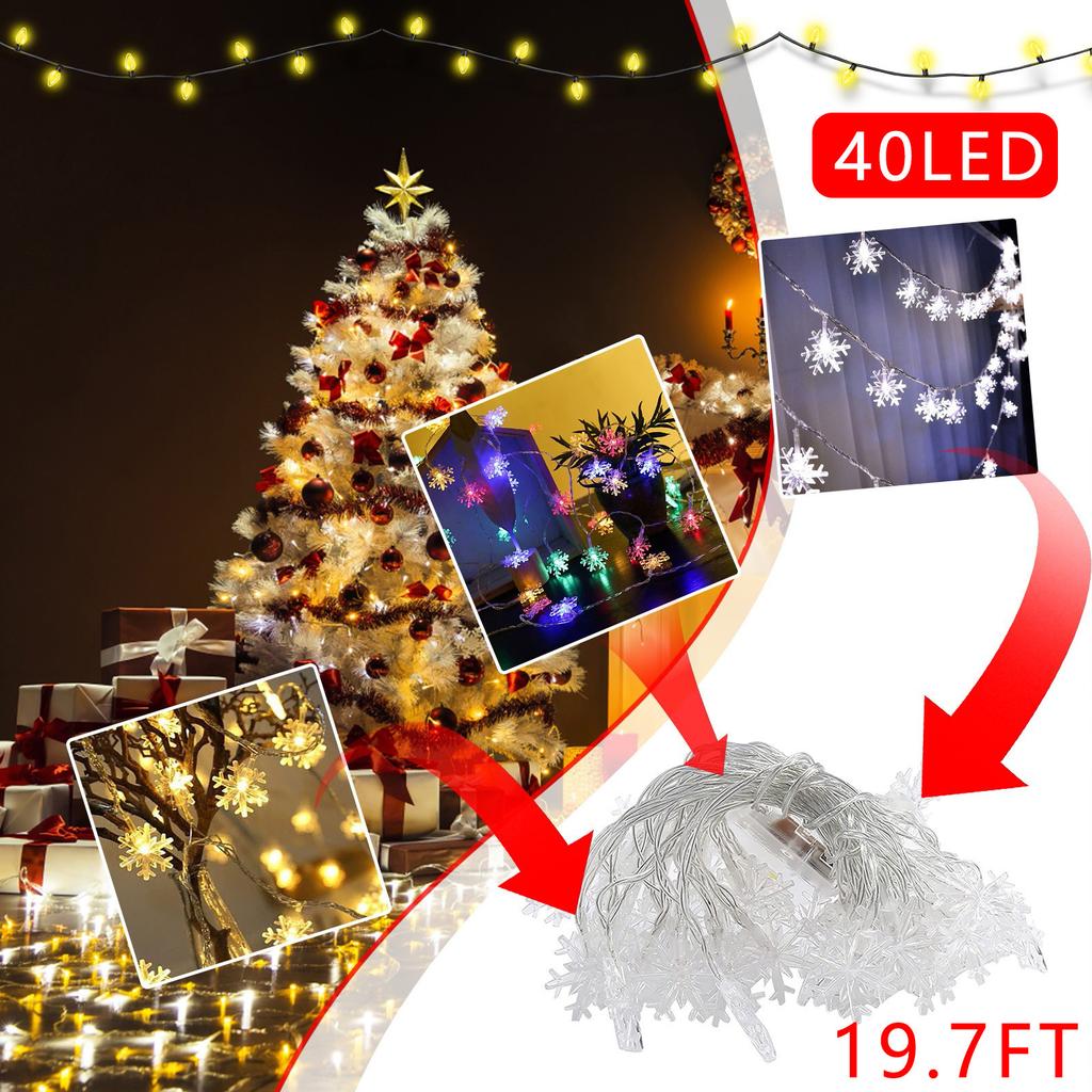 Satın alın 19.7FT/40LED Christmas Tree String Snowflake Lights ...