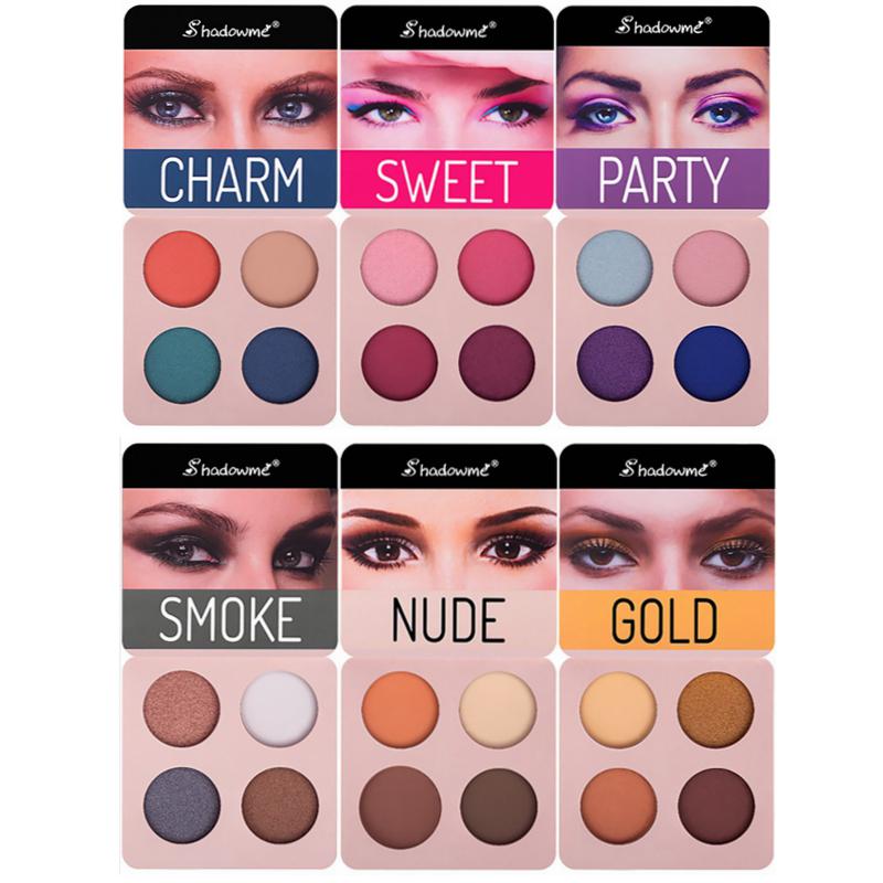 Buy Colour Makeup 4 Color Eyeshadow Dish Dark Blue Shadow Wine Red at ...