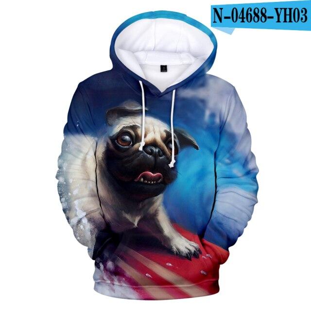 Cheap Fashion 3d Pug Hoodies Men Women Sweatshirts Harajuku Hoodie ...