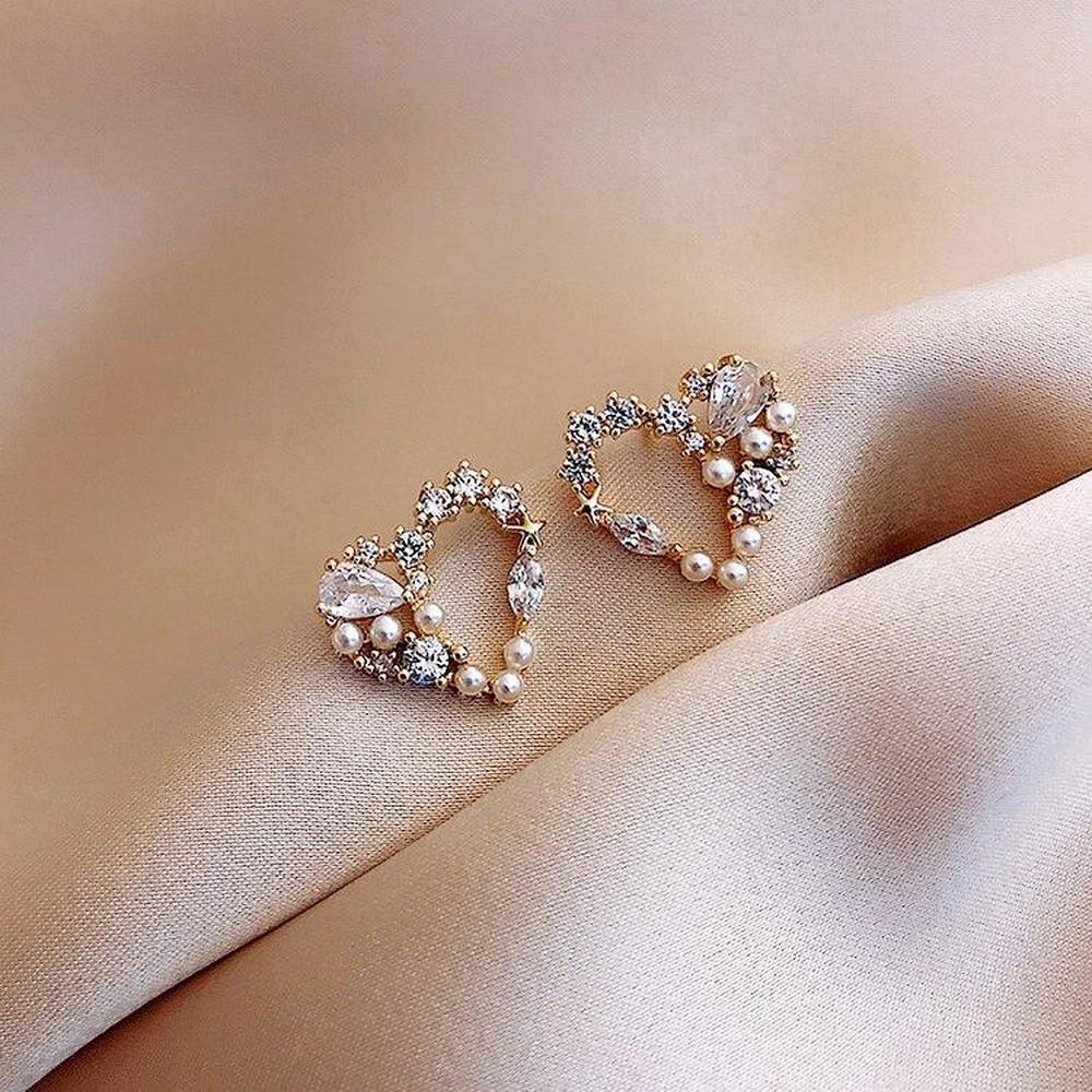 Women's Earrings Love Earrings Pearl Earrings Simple Earrings Airy ...