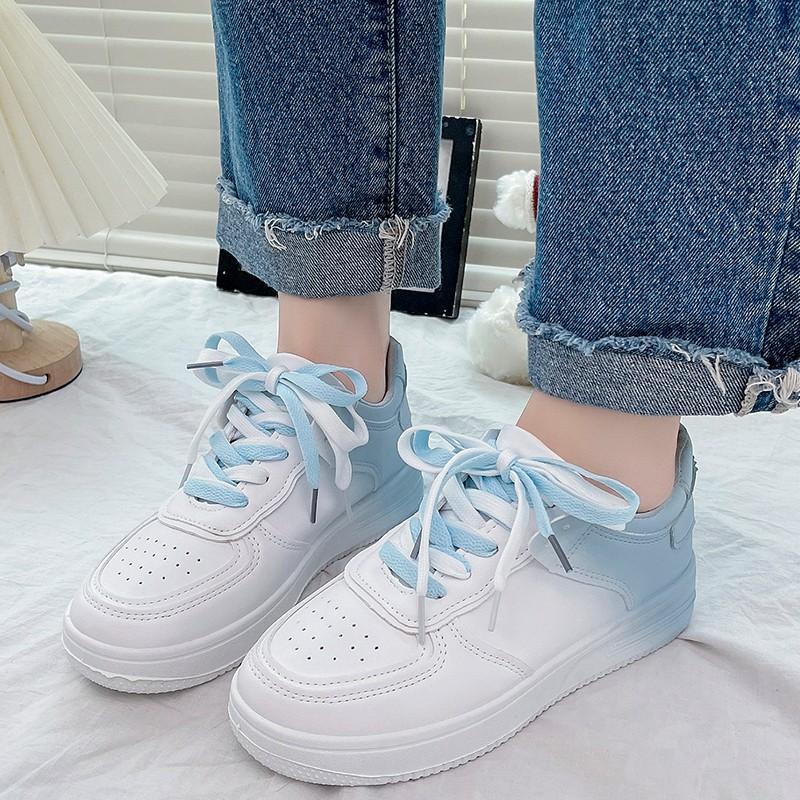 Gradual color small white shoes Autumn and winter women's board shoes ...