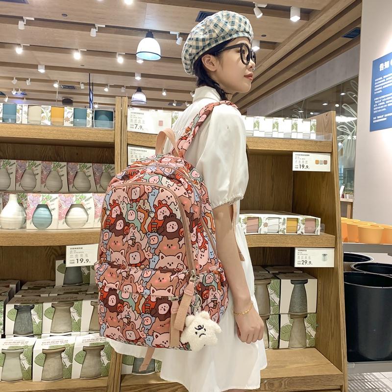 Buy New Female Cartoon Print Book Bag Fashion Women Cute Leisure School ...