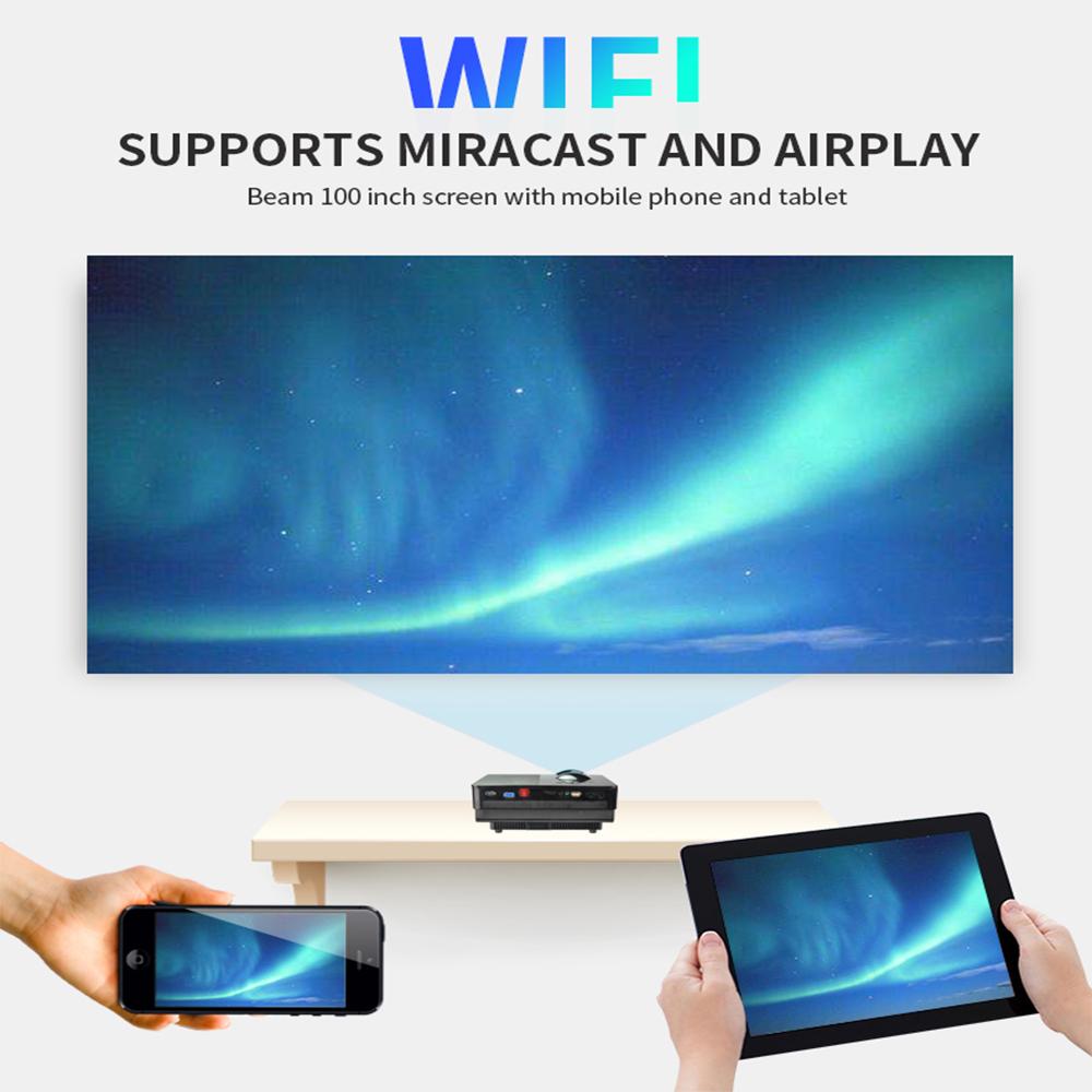 Buy Projector 2000 Lumens 1080P HD Android 6.0 System WiFi Mobile Phone ...