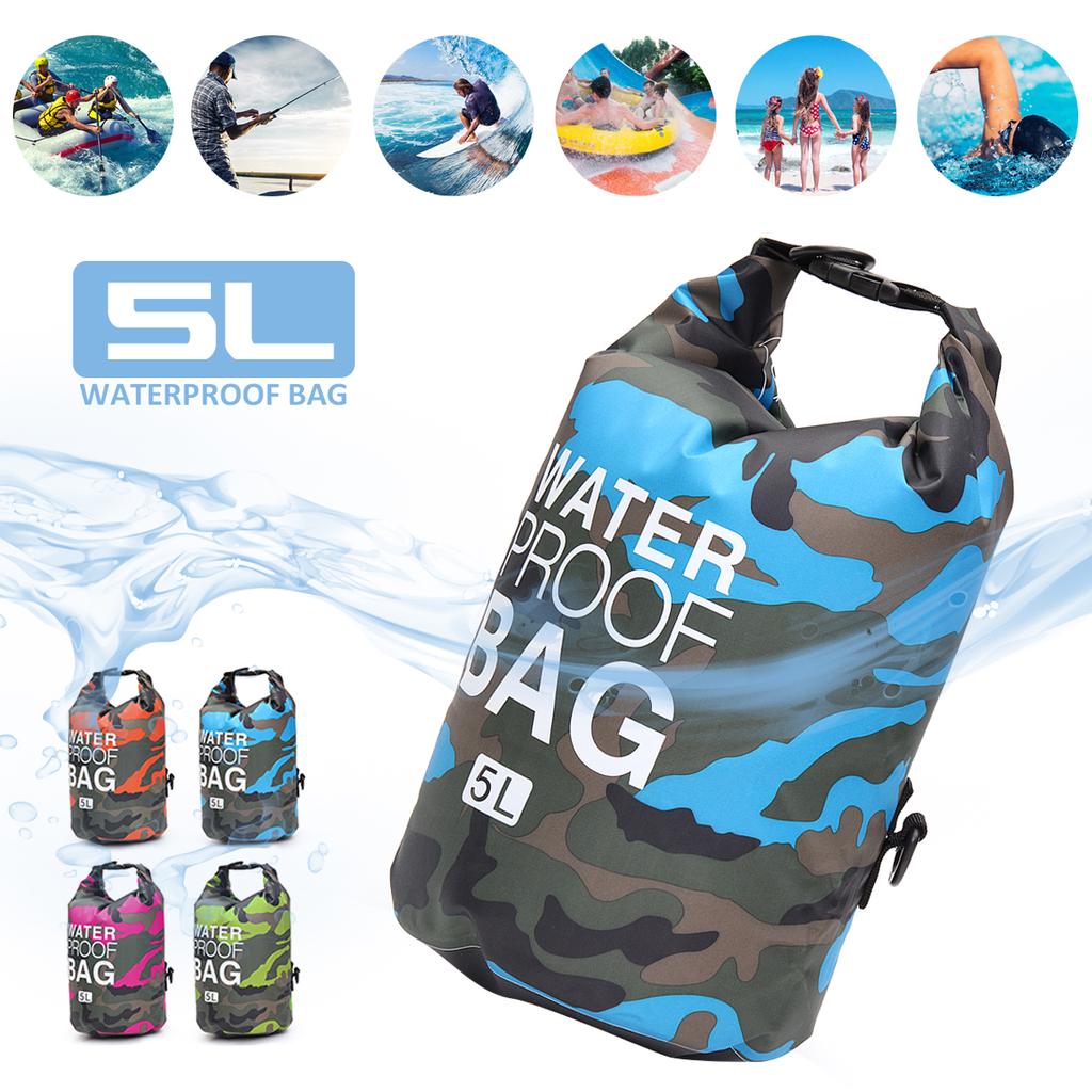 5L Sports Outdoor Adjustable Drift Swimming Waterproof Bag Camping ...