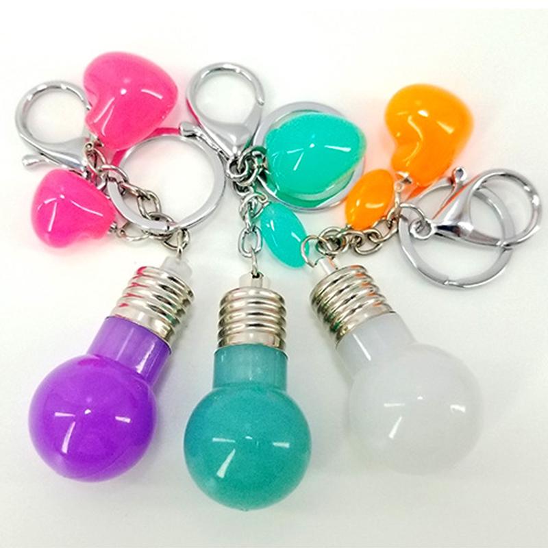 Buy Creative Diy Acrylic Heart Light Bulb Key Chain at affordable ...