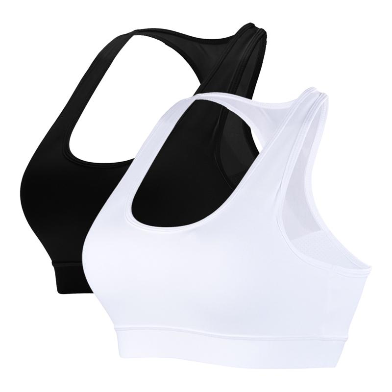 Buy Women Workout Bra Mid Impact Active Sports Bra Wireless Mesh ...