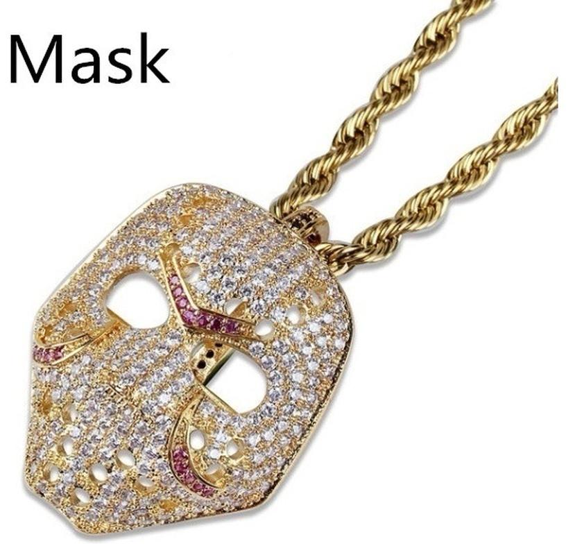 3 Styles Jewelry Classic Iced Out Slaughter Gang Mask Pendant Various ...