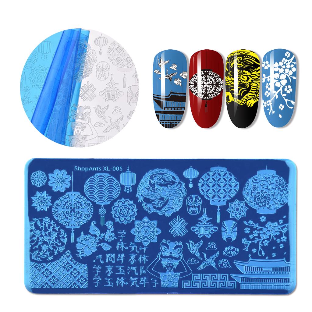 Buy Stainless Steel Nail Stamping Plates DIY Printing Nail Art Image ...