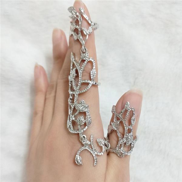 Buy Fashion Women Rose Chain Link Finger Ring Bride Wedding Jewelry ...