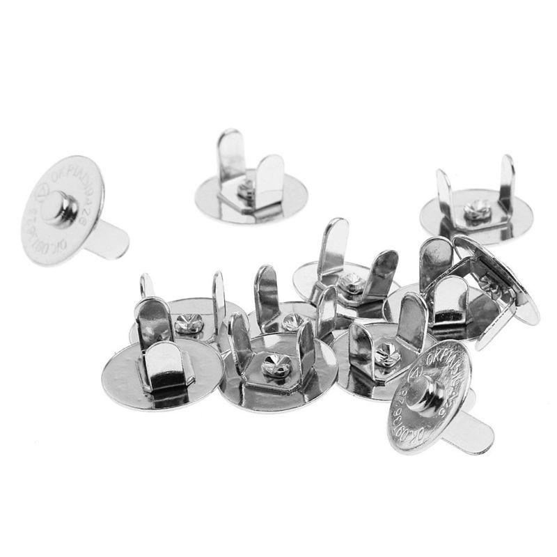 Buy 50 * 18mm Silver Magnetic Snap Fastener Clasp - Press Stud Closure ...