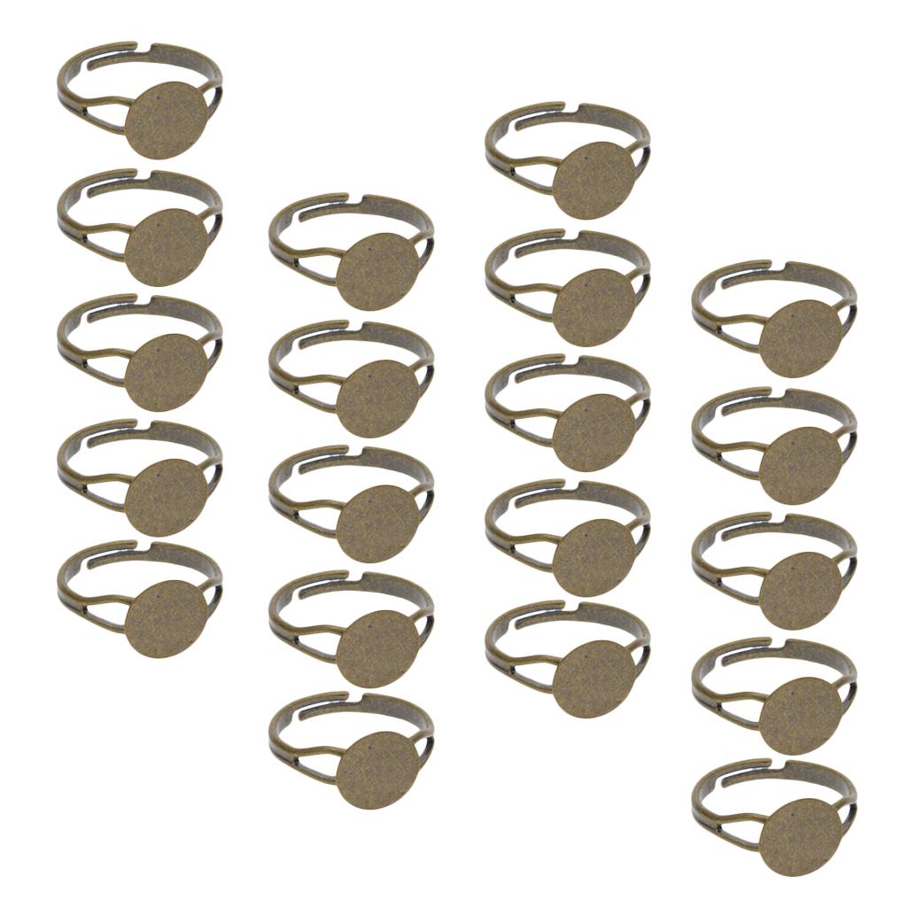 Buy 20x Adjustable Round Plate Ring Bases Bronze at affordable prices ...