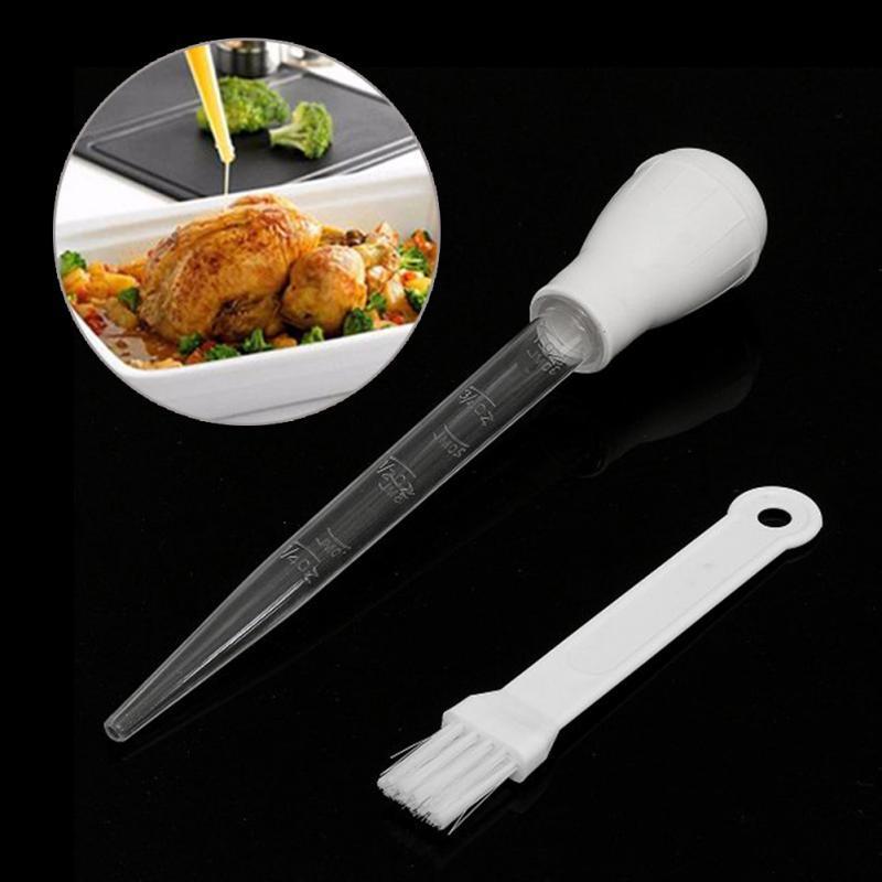 Buy Food Tube Brush Silicone Oil Pump Cooker Brush Meat BBQ Tool ...