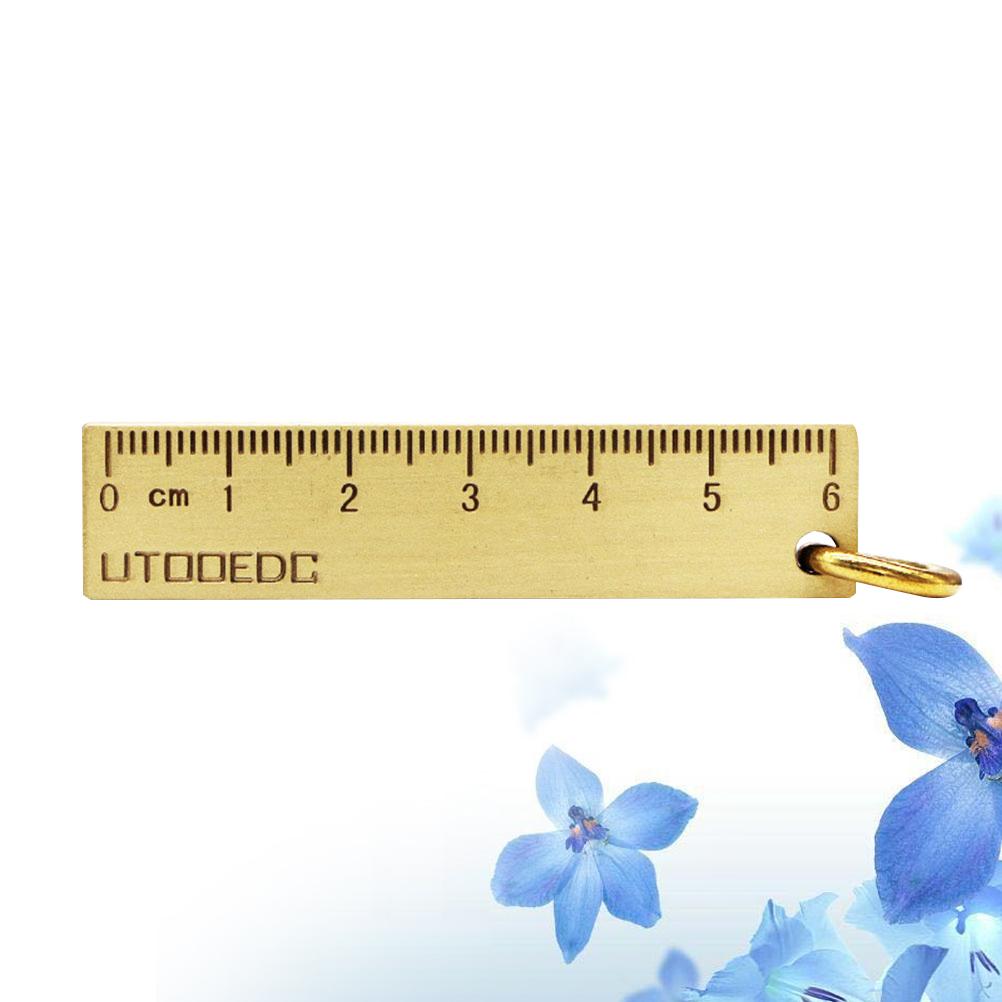 Buy 1PC Pendant Brass Creative Metal Ruler Unique Key Holder Keyring ...