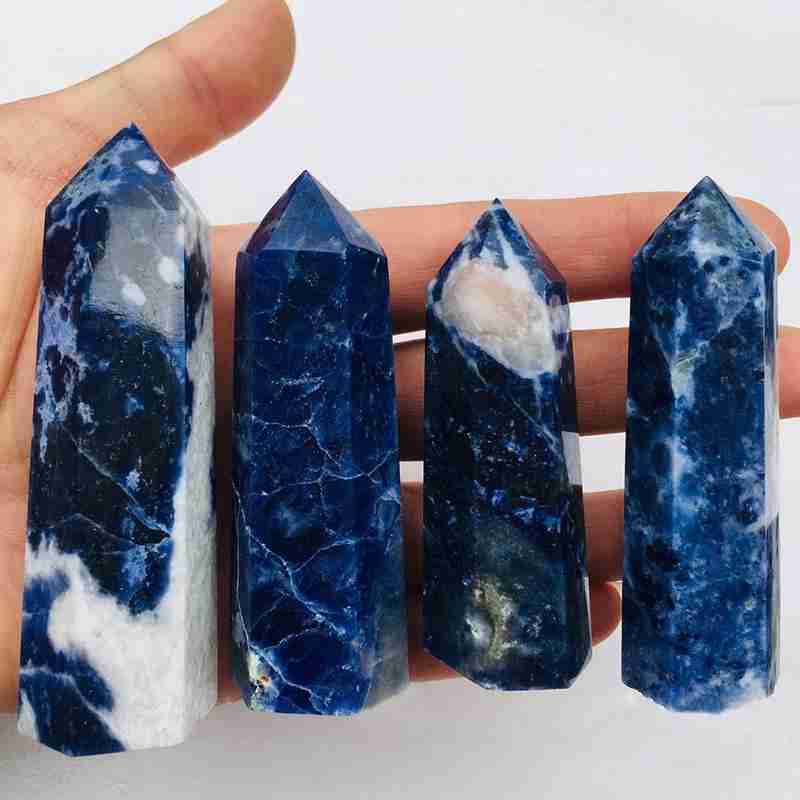 Home & Living Rocks & Geodes Natural Blue Sodalite Quartz Crystal Point ...