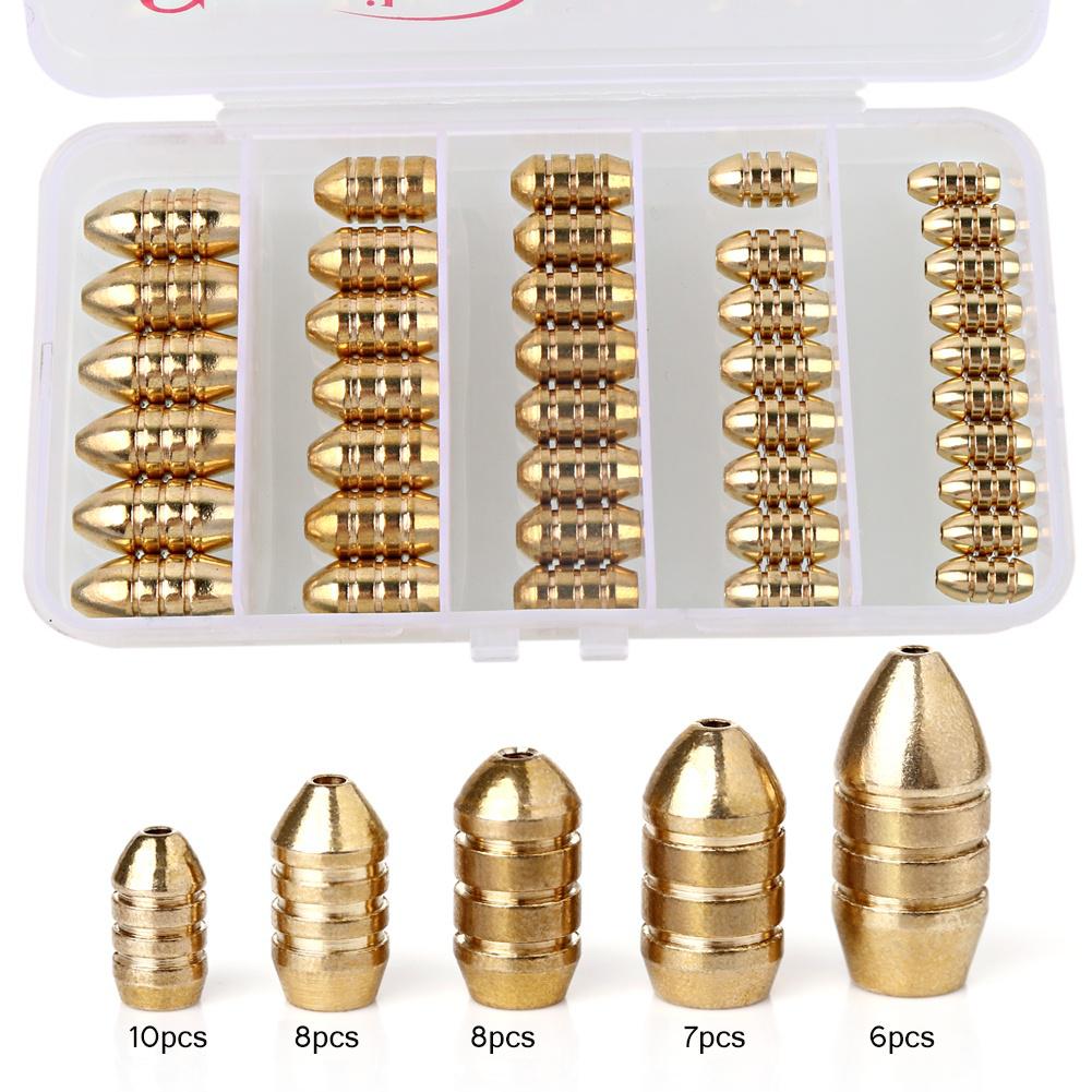 Buy 39Pcs Fishing Lead Sinker Bullet Swivel Connector Plummet Weights ...