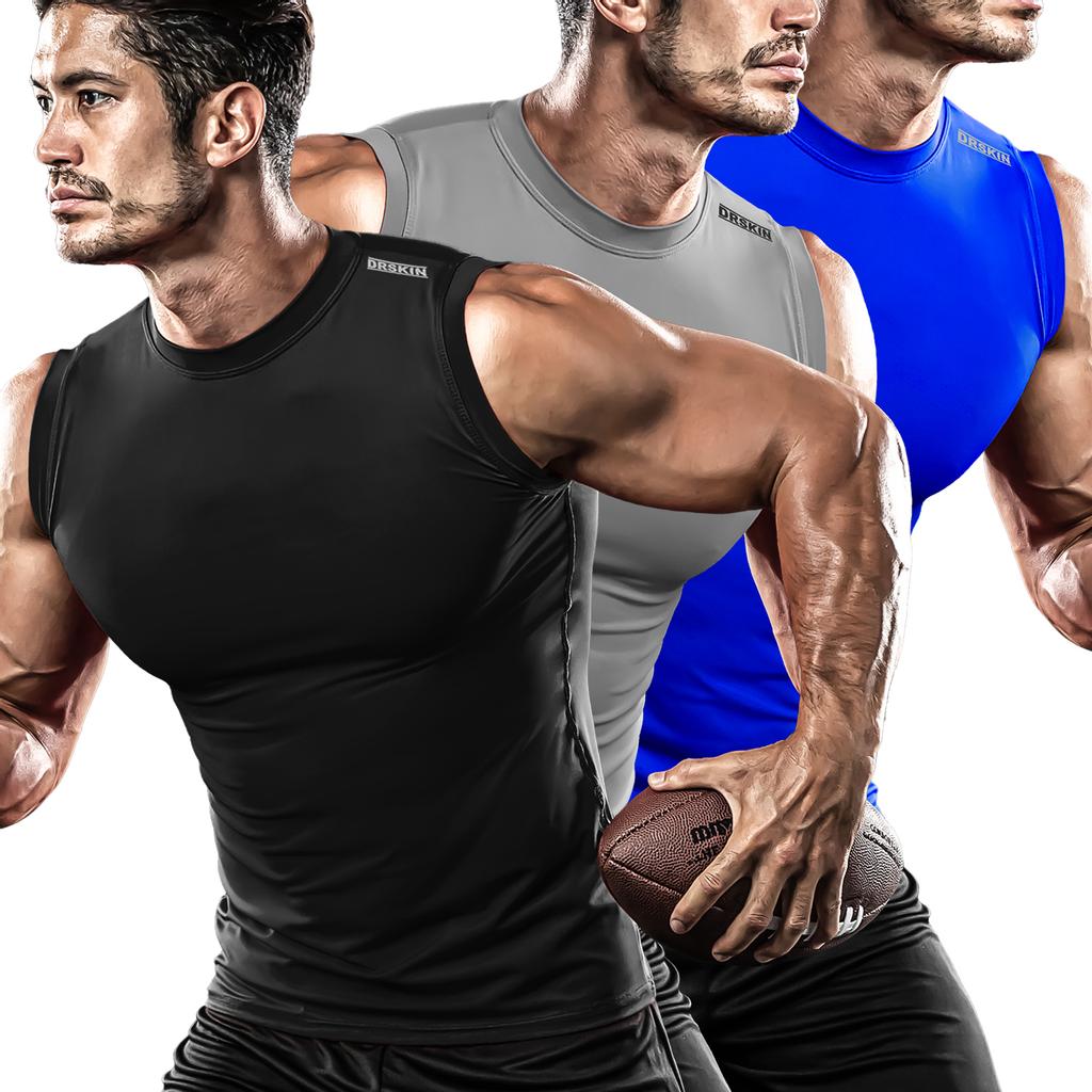 Buy DRSKIN Men`s Compression Sports Tank Top Sleeveless T Shirts Gym ...