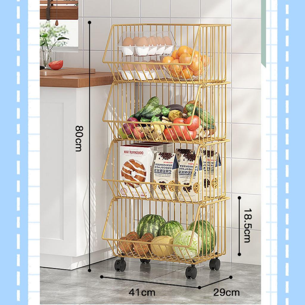 Buy Household Multifunctional Movable Storage Rack Rolling Utility Cart ...