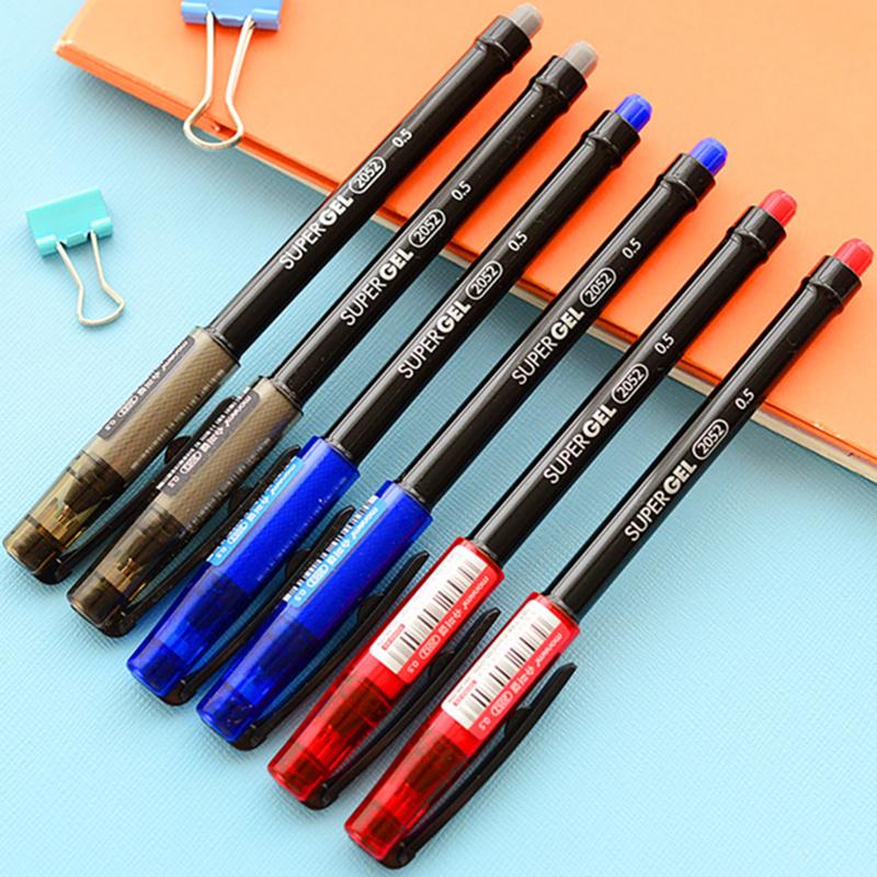 3pcs Super Gel Pen Ballpoint Black Blue Red Color Ink Roller Ball Pens ...