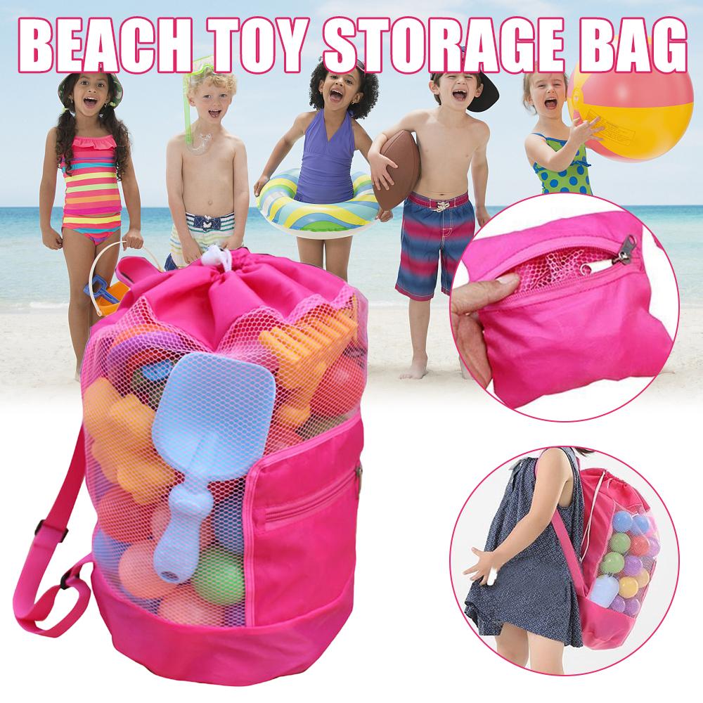 Buy Portable Beach Bag Foldable Net Swimming Bag Children Beach Toy ...