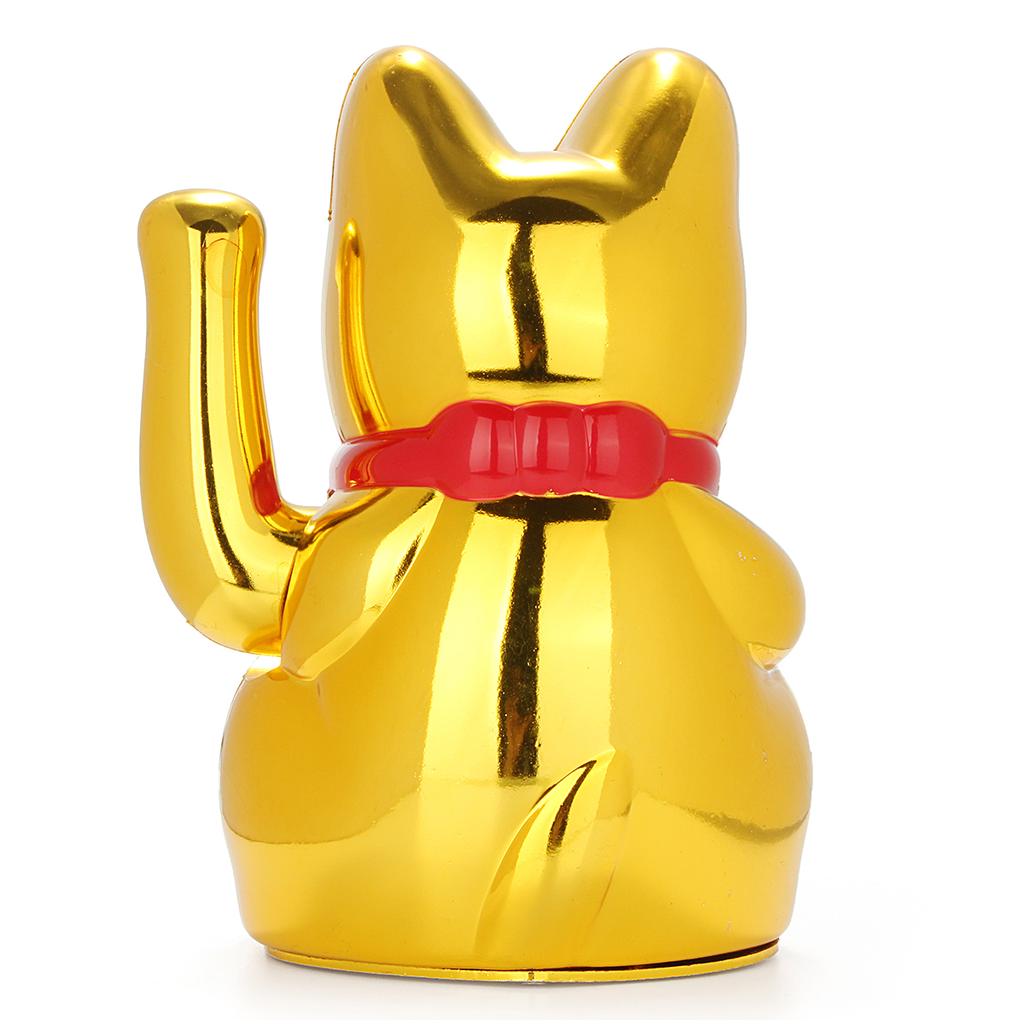 Buy 16CM Chinese Lucky Cat Waving Gold Cat Figure With Moving Arm Feng ...