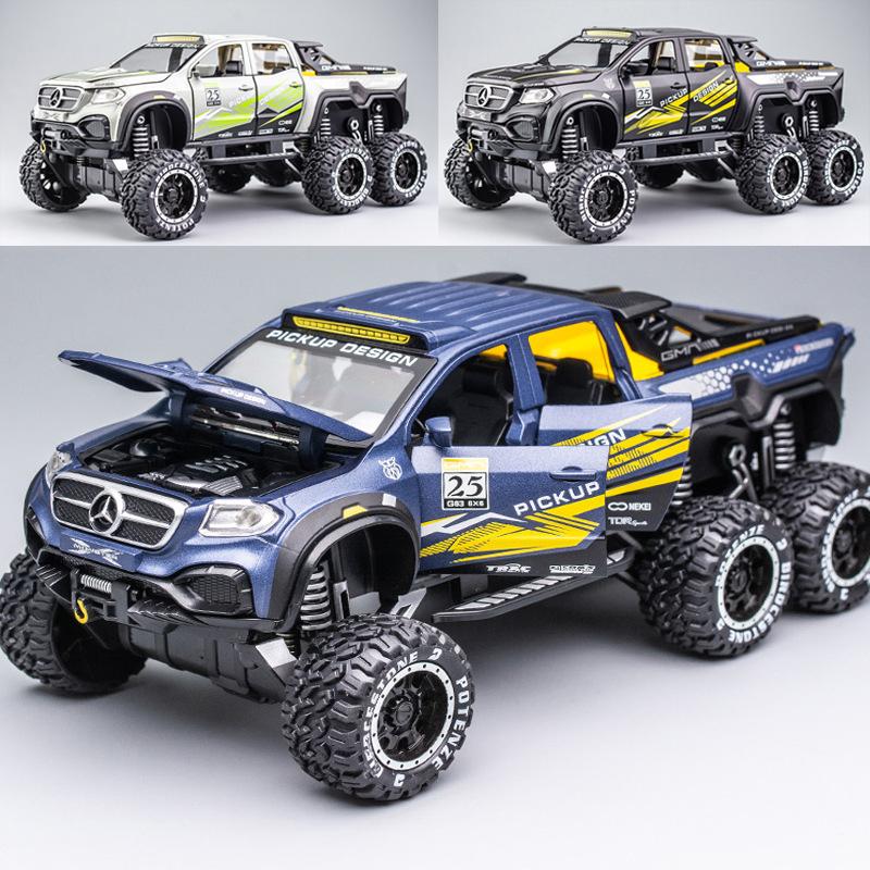 Buy Diecast 1:28 Car Model Pick-up Truck Sound Flashing Machinery Pull ...