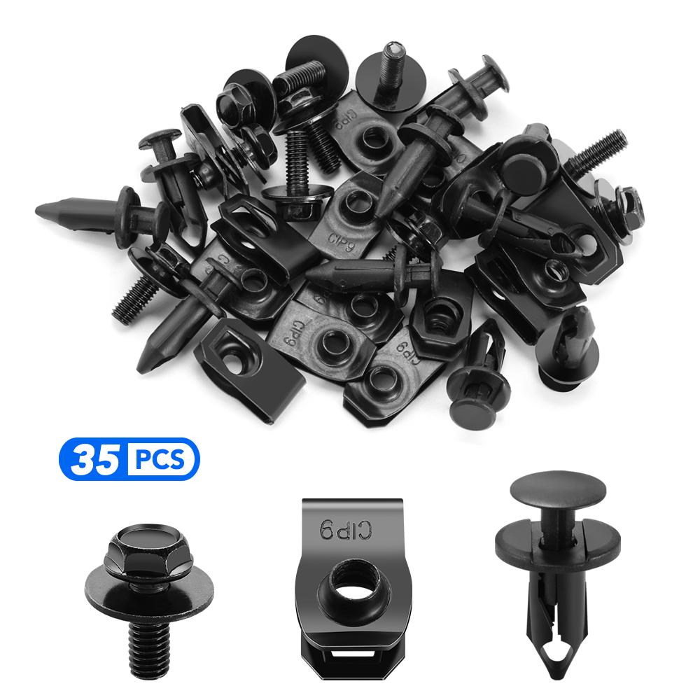 Buy 35PCS Engine Under Cover Bolts Fastener Rivet Clips for Honda Mugen ...