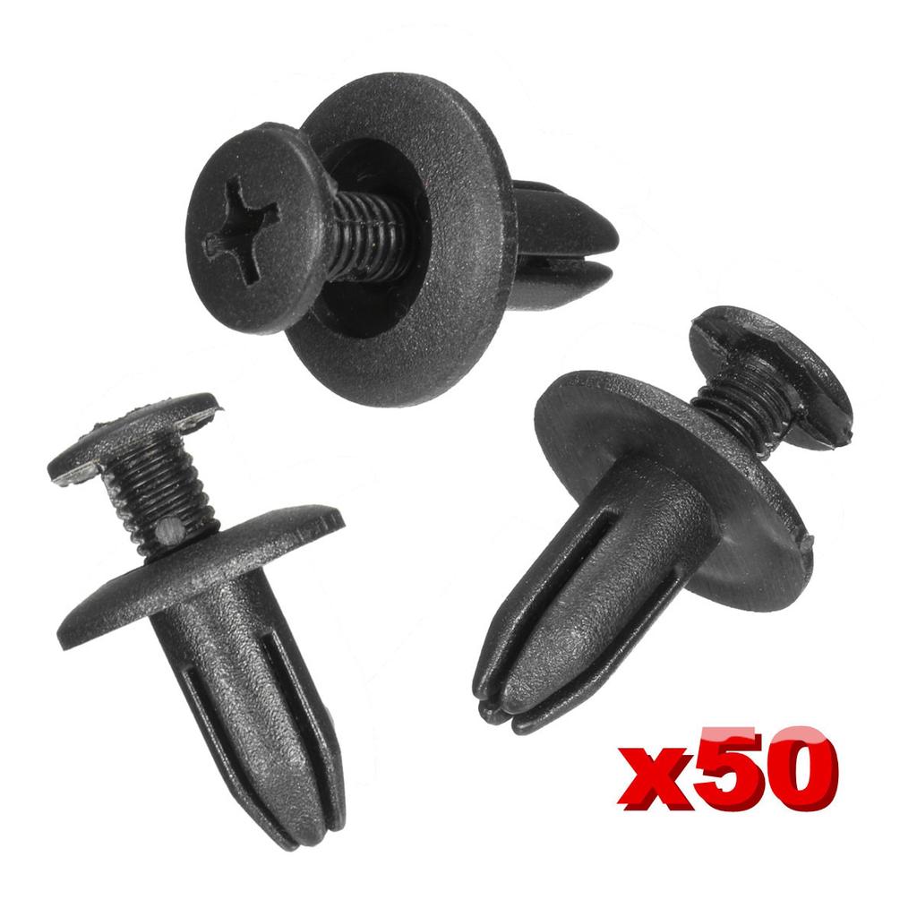 Buy 50pcs Universal Car Truck Bumper Fender Rivet Fastener Clips 6mm ...