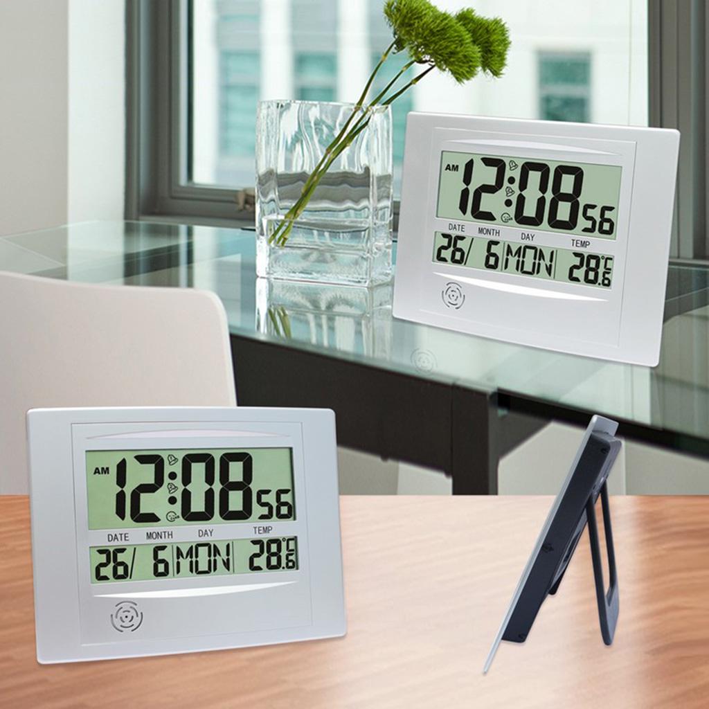 Buy Modern Digital LCD Calender Alarm Clock Temperature Snooze Silent ...