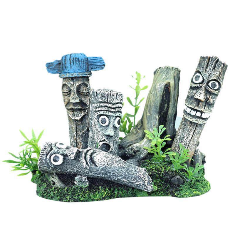 Buy Easter Island Moai Portrait Aquarium Fish Tank Landscaping ...