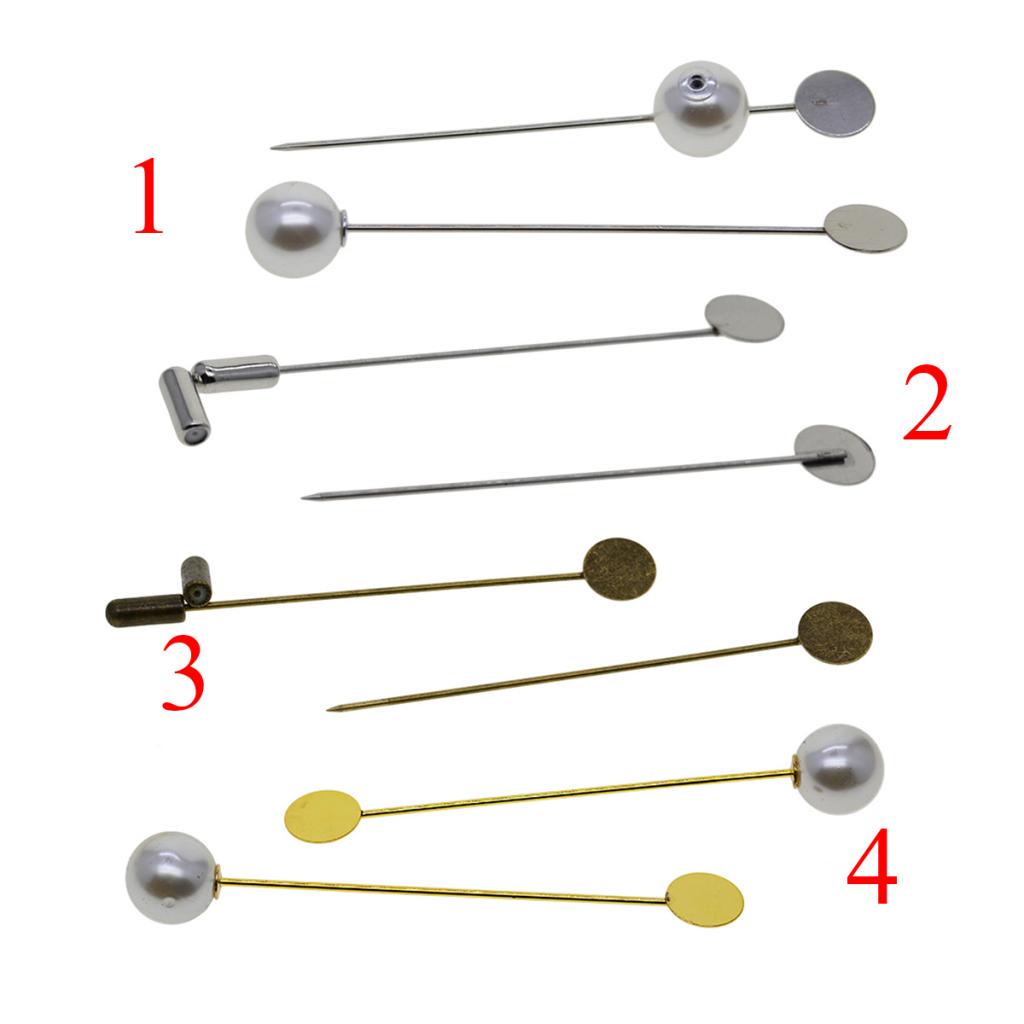 Buy 20 Set Stick Pin Hat Lapel Pins Brooch Base Part DIY Findings ...
